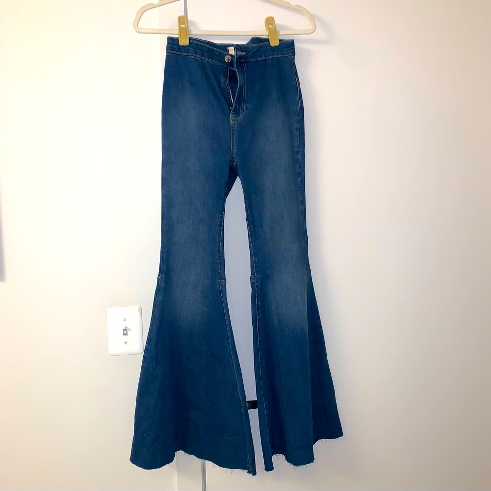 Free People Flare / Bell Bottom Jeans (Blue) - Gem
